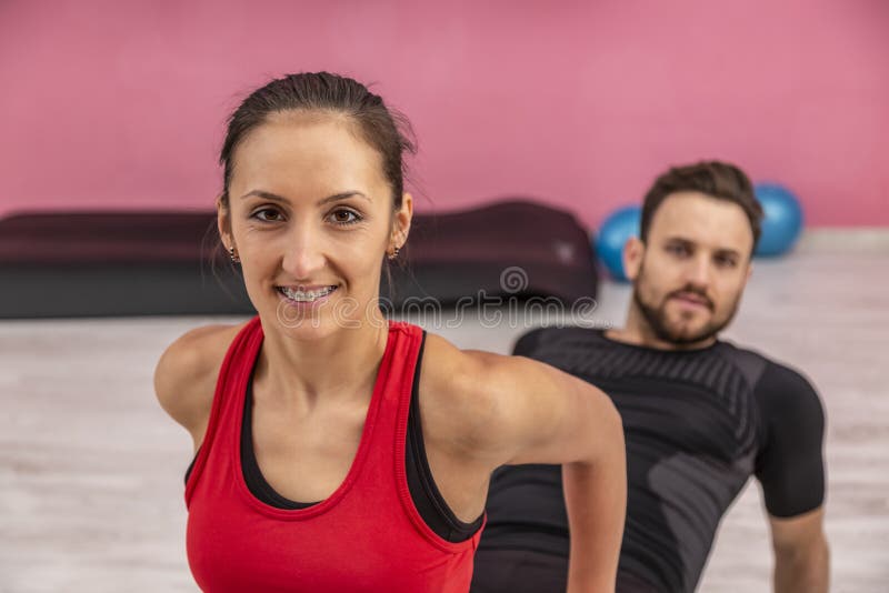 Young Couple Kissing in a Gym Stock Image - Image of training, people ...