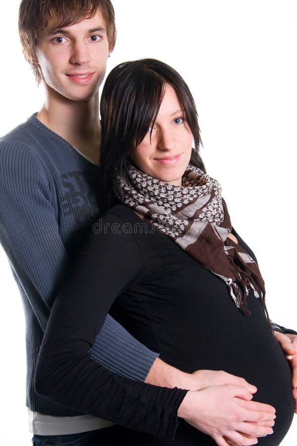 Pregnant couple in love stock image. Image of femininity - 4118289
