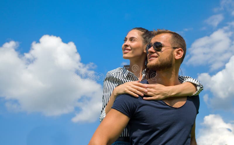 Young Couple Happy about Future Together Stock Image - Image of time ...