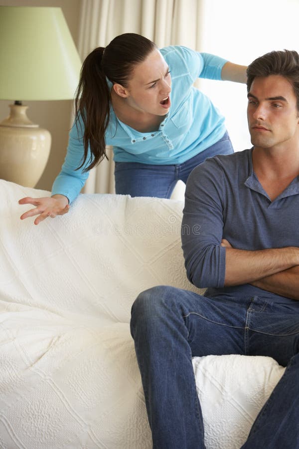 Young Couple Having Argument at Home Stock Photo - Image of ...