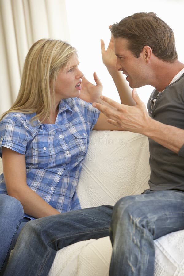Parents Having Argument at Home in Front of Children Stock Image ...
