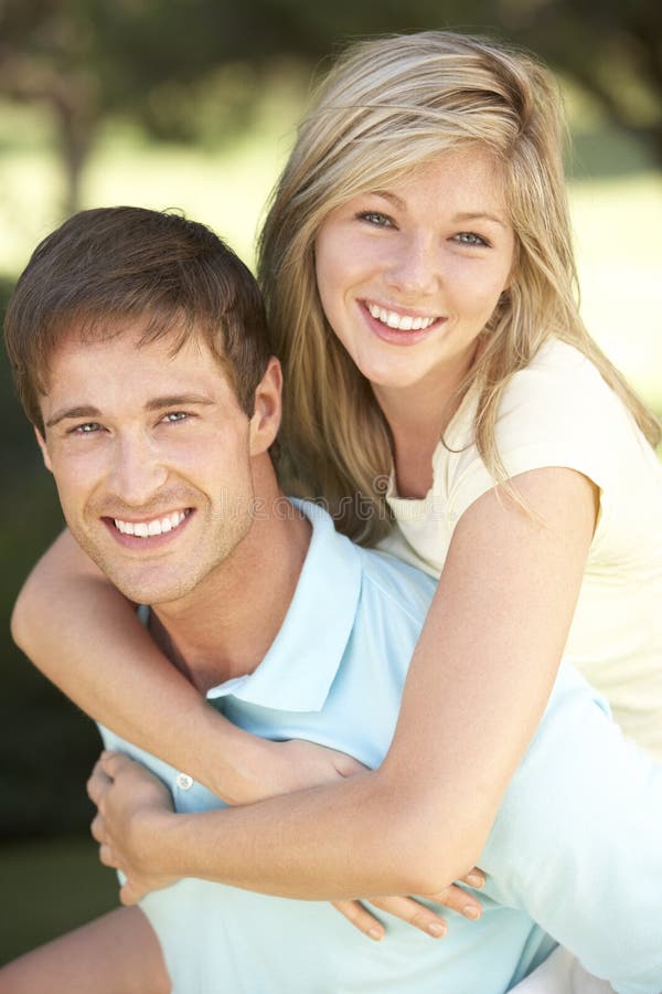 Young Couple Having Fun in Countryside Together Stock Photo - Image of ...