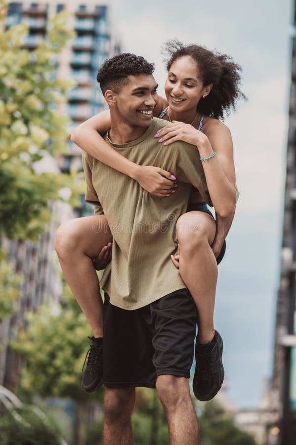 Young Couple Having Fun and Looking Enjoyed Stock Image - Image of ...