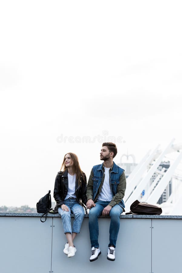 Young Couple Holding Hands while Resting Stock Image - Image of ...