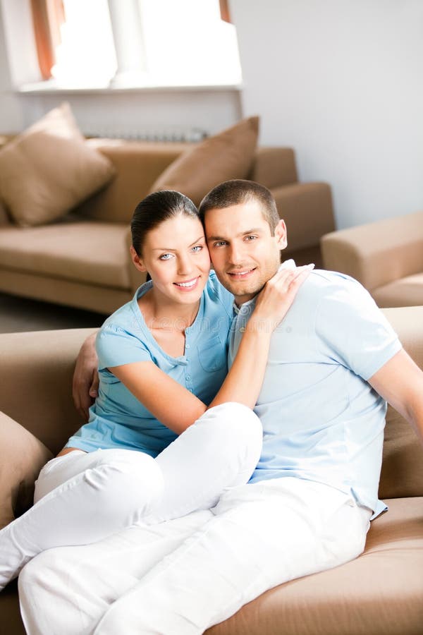 Young couple at home stock photo. Image of camera, european - 14998376