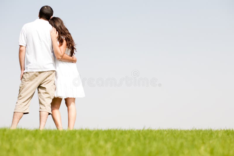 Sad Woman Hugging Her Boyfriend Couple Problems Stock Image - Image of ...