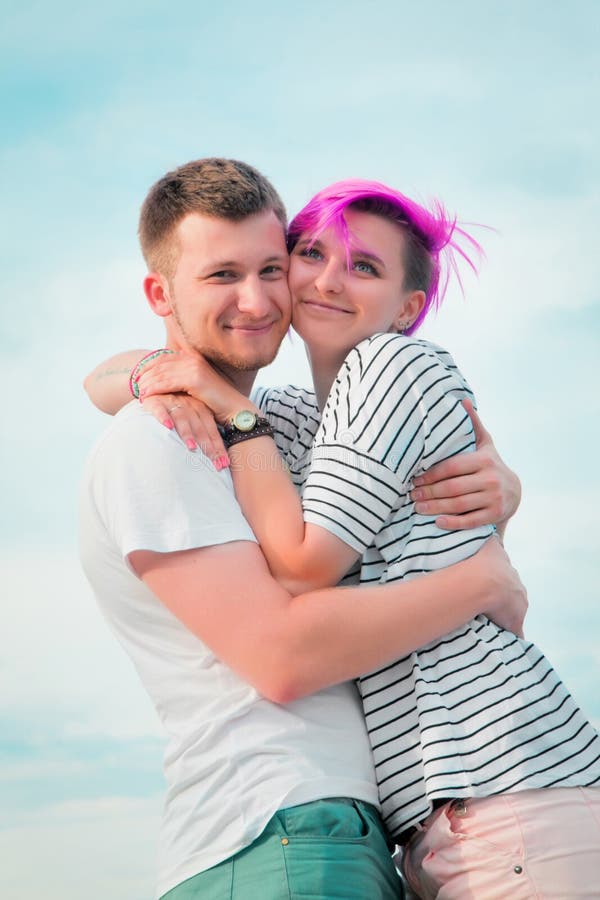 Young couple hugging stock photo. Image of feelings, smile - 44521492