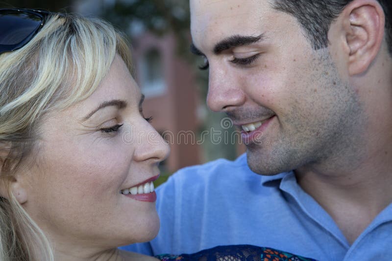 Young Couple Looking at Each Other Romantically Stock Image - Image of ...