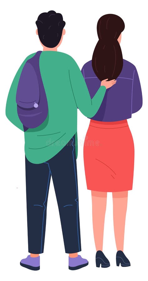 Boy Girl Backview Stock Illustrations – 59 Boy Girl Backview Stock ...
