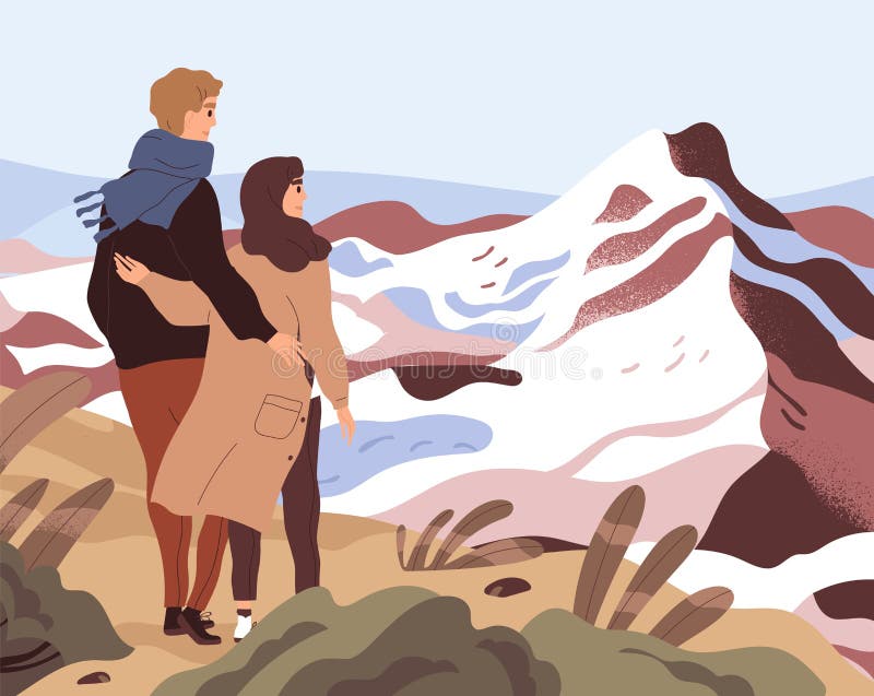 Young Couple Looking in Future with Challenges, Difficulties and ...