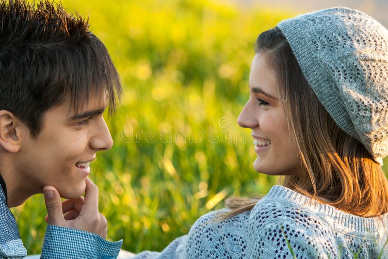 Young Couple with in Love Face Expression. Stock Photo - Image of field ...