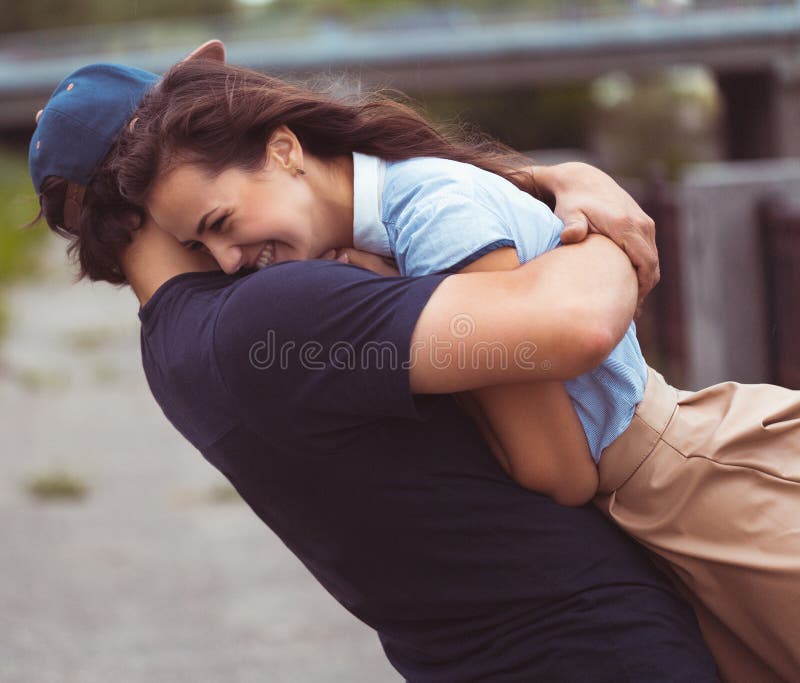Sad Woman Hugging Her Boyfriend Couple Problems Stock Image - Image of ...