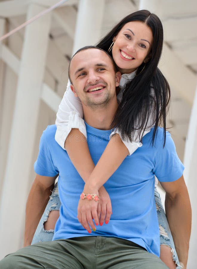 Young Couple on in Love at Home, Standing Stock Photo - Image of ...