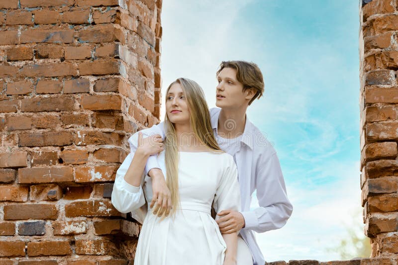 Young Couple in Love Hug Each Other Stock Image - Image of affection ...