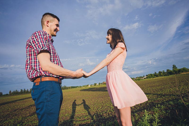 Young Couple in Love Together on Nature Stock Photo - Image of couple ...