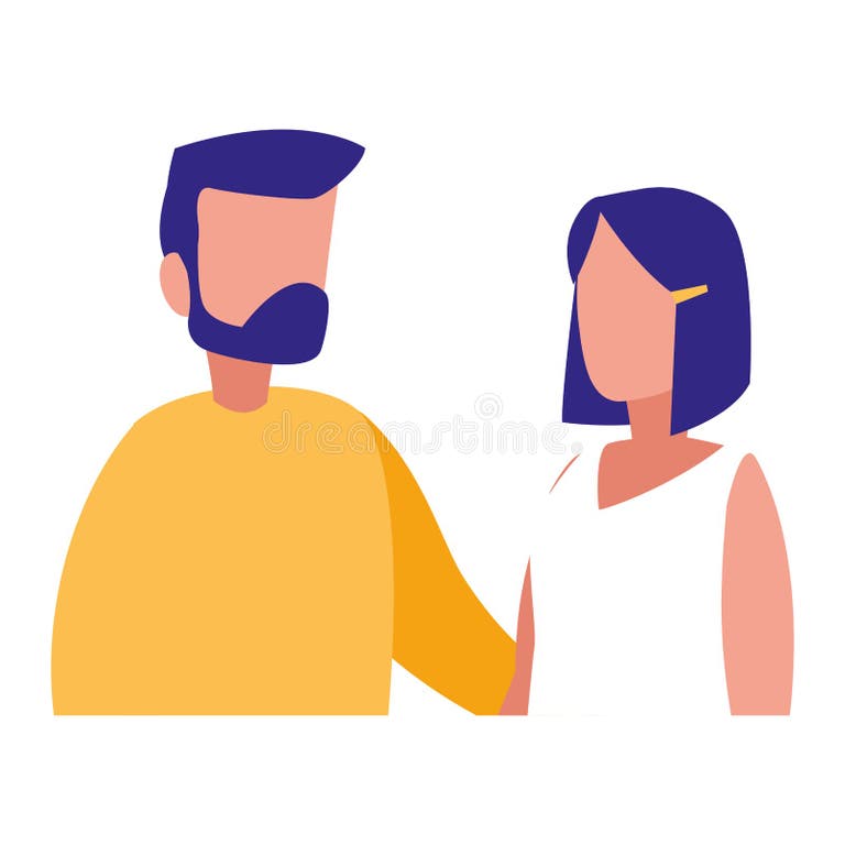Young Couple Modeling Characters Stock Vector - Illustration of male ...