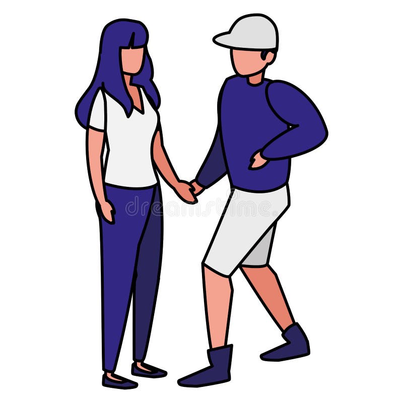 Young Couple Modeling Characters Stock Vector - Illustration of ...