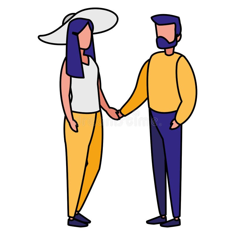 Young Couple Modeling Characters Stock Vector - Illustration of member ...