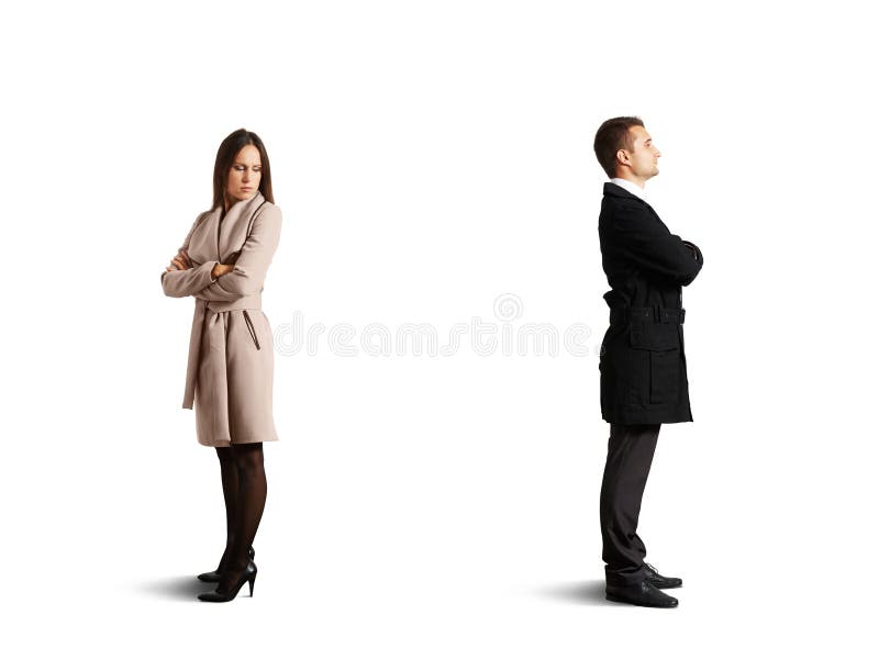 Man at Odds with Young Sad Woman Stock Photo - Image of male, scream ...