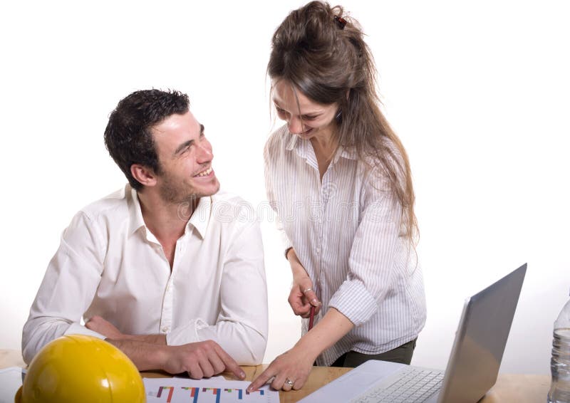 Couple at Work in the Office, Stock Image - Image of teamwork, casual ...
