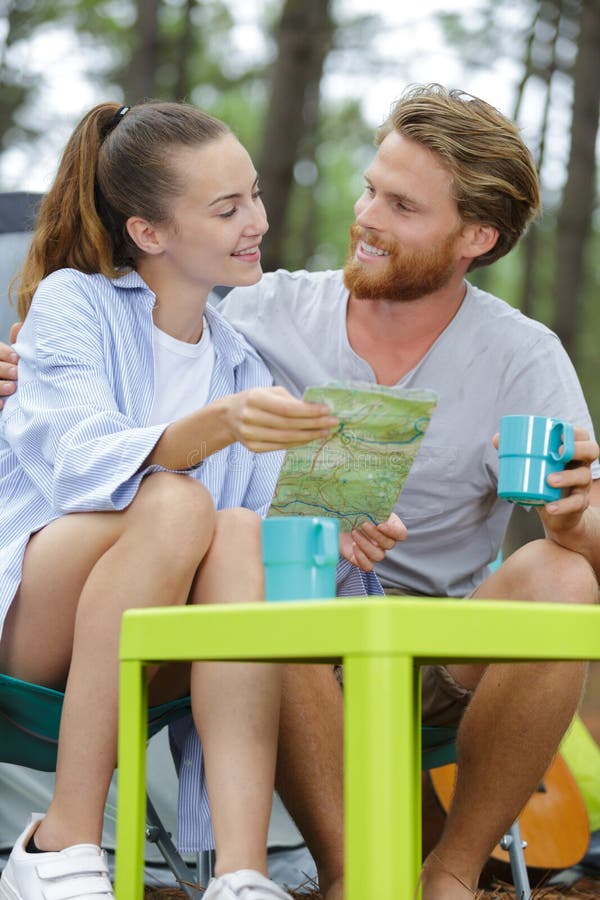 Young Couple Planning Their Next Destination Stock Photo - Image of ...