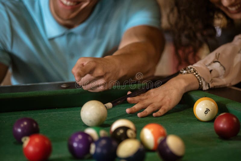 Young People Playing Snooker at Bar Stock Image - Image of beer, game ...