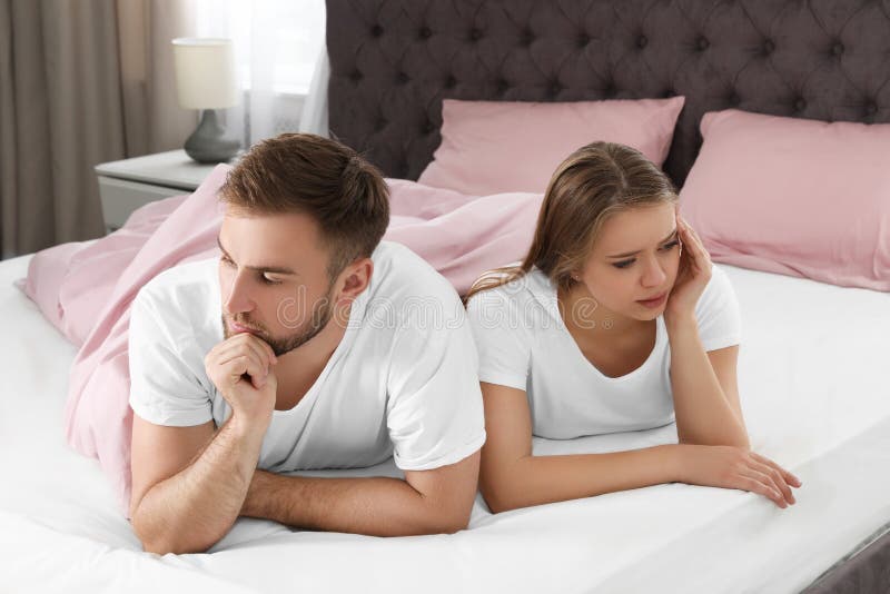 Young Couple with Relationship Problems in Bed Stock Image - Image of ...