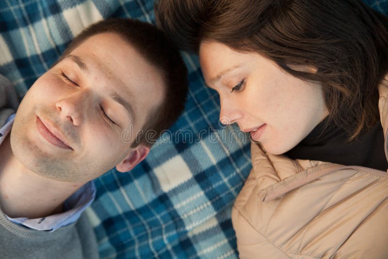 Young Couple Relaxed and Pensive Stock Photo - Image of colorful ...