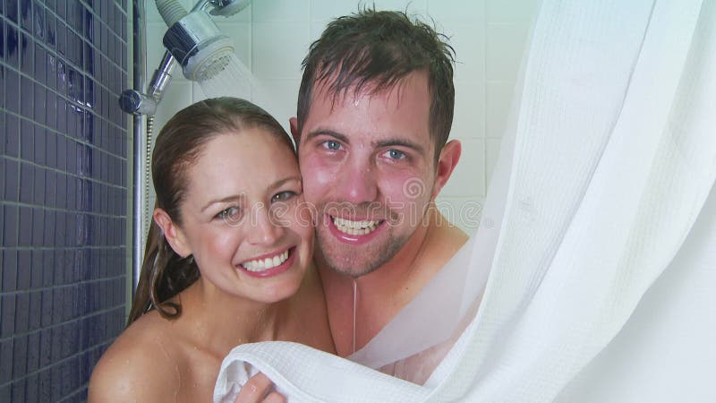 Young Couple Showering Together Stock Footage - Video of shower ...