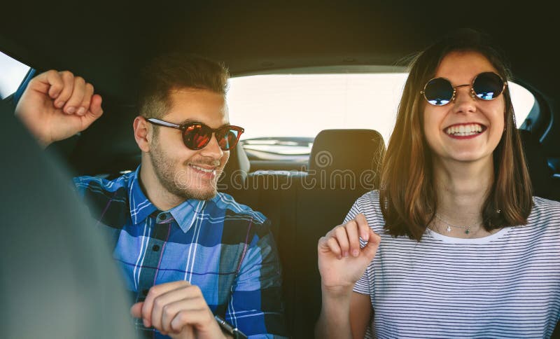 Young Couple Dancing in the Car Stock Image - Image of journey, happy ...