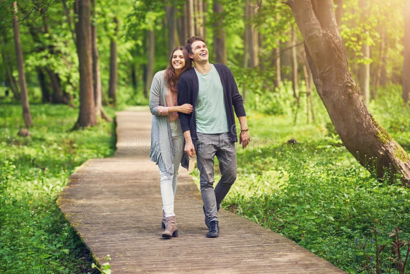 Young Couple Strolling In The Park Stock Image Image Of Female