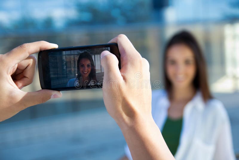 Couple Enjoying a Video Call from a Smartphone Stock Image - Image of ...