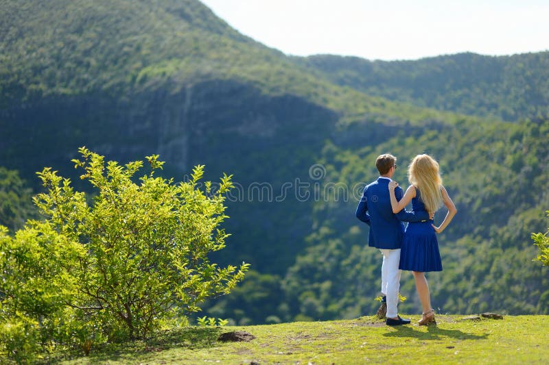 Young Couple on a Tropical Island Stock Photo - Image of beautiful ...