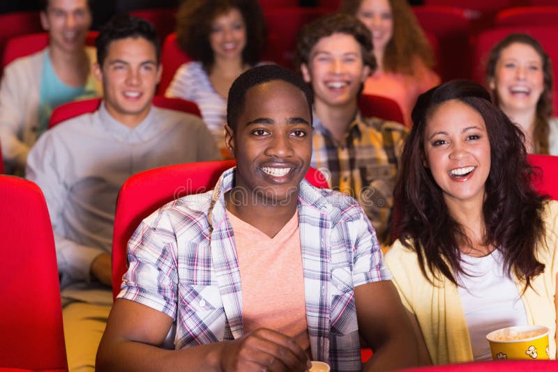 Young Couple Watching a Film Stock Image - Image of industry, movie ...