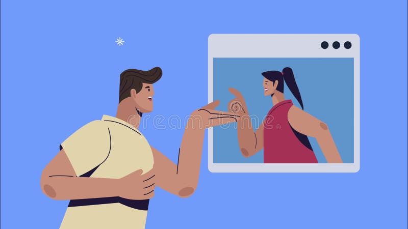 Young Couple Working Characters Animation Stock Video - Video of couple ...