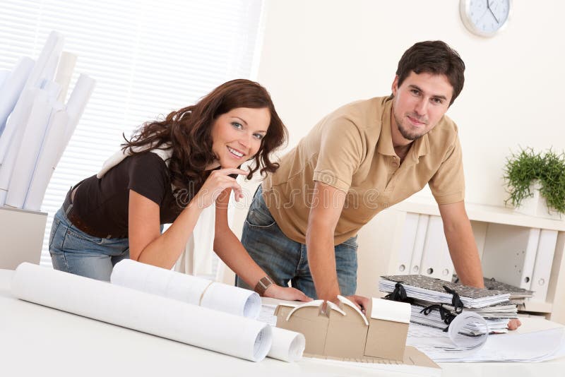 Young Couple Working at Architect Office Stock Photo - Image of ... Young Couple Working at Architect Office Stock Photo - Image of ...