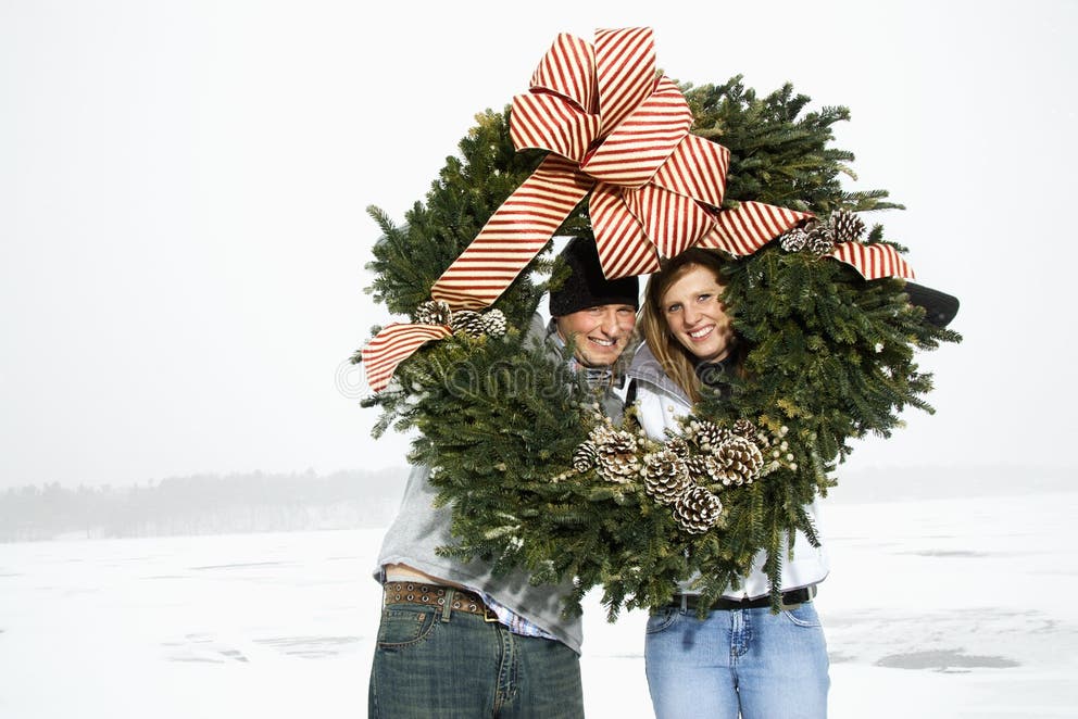 Young Couple with Wreath stock image. Image of people - 12732677
