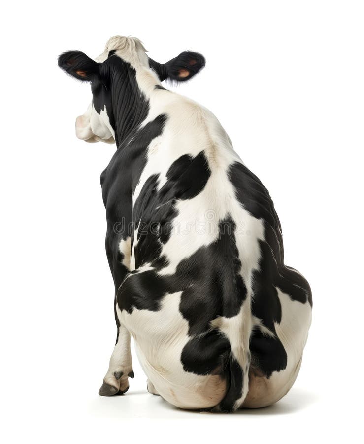 Young Cow Posing with Back Towards Camera Stock Photo - Image of ...