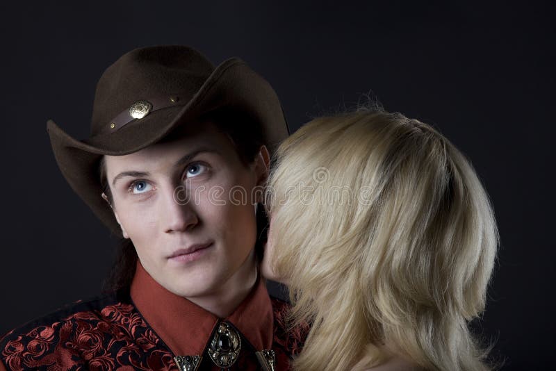 Young cowboy and girl stock image. Image of posing, relationship - 13236839