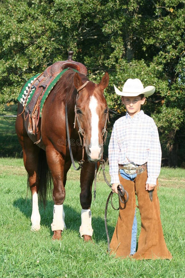 Cowboy with Horse stock photo. Image of holding, child - 6741534
