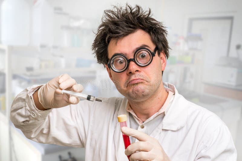 Crazy Scientist Performing Experiments in Laboratory Stock Image ...