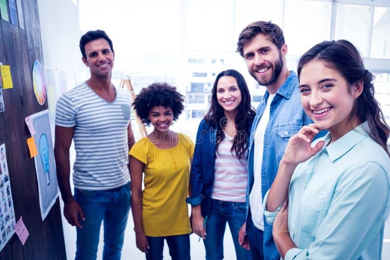 Young Creative Business People at Work by Blackboard Stock Image ...