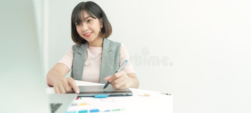 Young Creative Designer Working at Office. Graphic Designer at Work ...