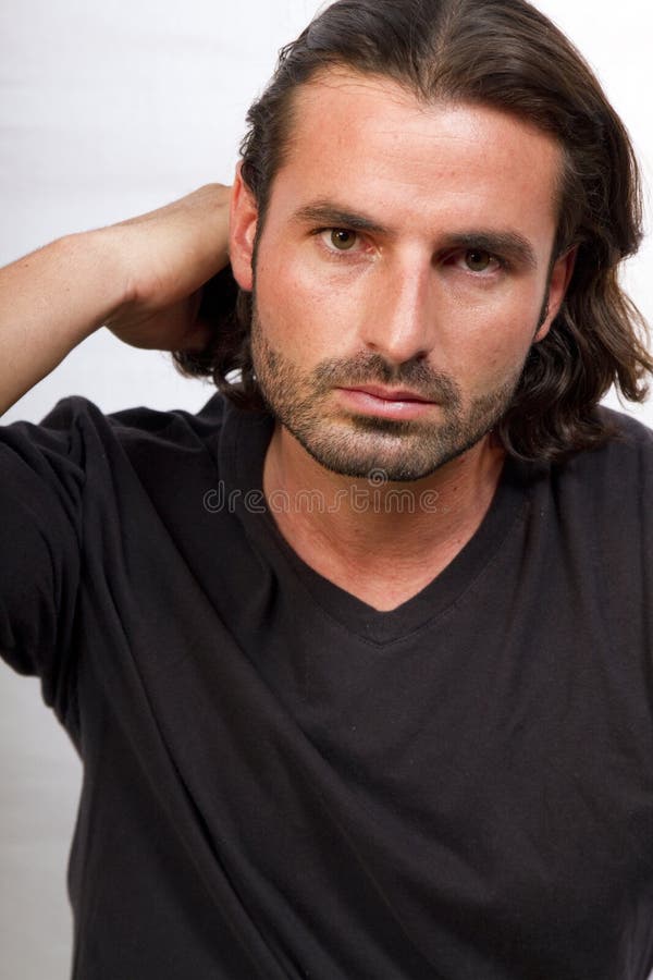 Young Creative Male With Long Hair Stock Image Image Of Caucasian Staring 15316573