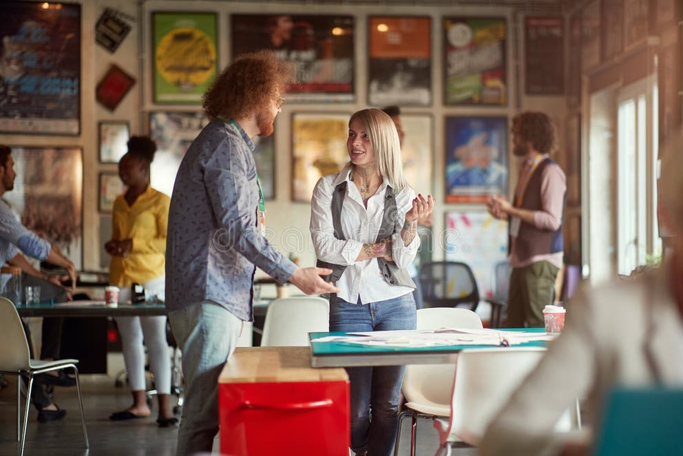 Young Creative People at Work in the Office Stock Image - Image of ...