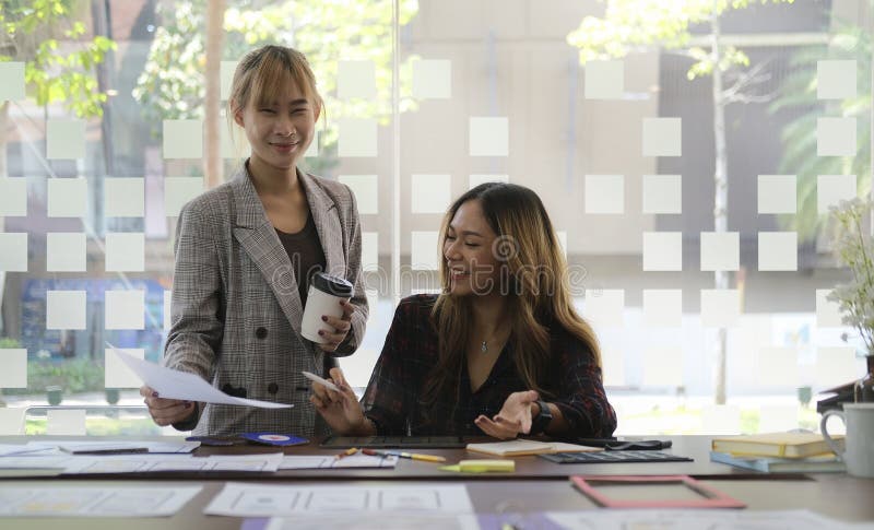 Young Creative People Working Together on Mobile Application Software ...