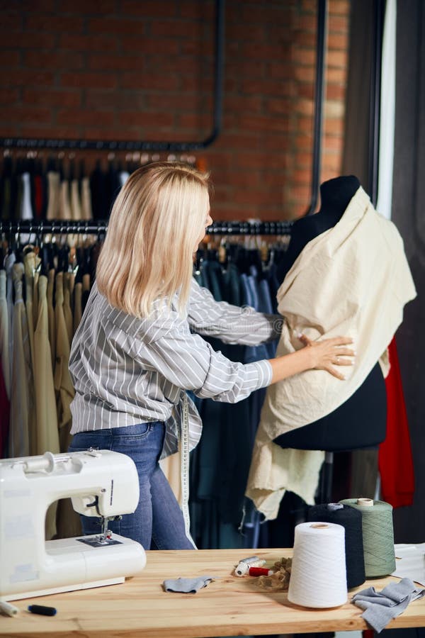 Young Creative Tailor Making Up a Fashion Stylish Clothes Stock Image ...