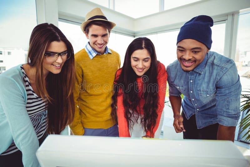 Young Creative Team Having a Meeting Stock Photo - Image of monitor ...