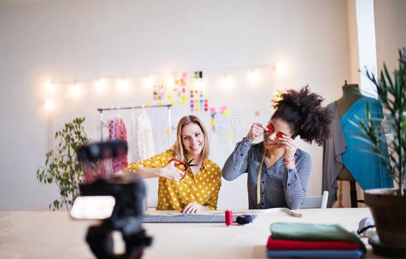 Young Creative Women in a Studio, Startup Business. Stock Photo - Image ...