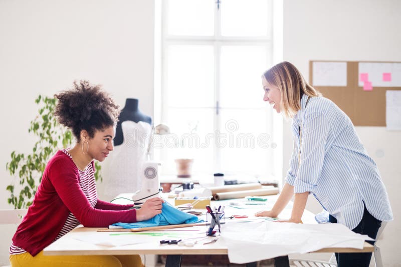 Young Creative Women in a Studio, Startup Business. Stock Image - Image ...